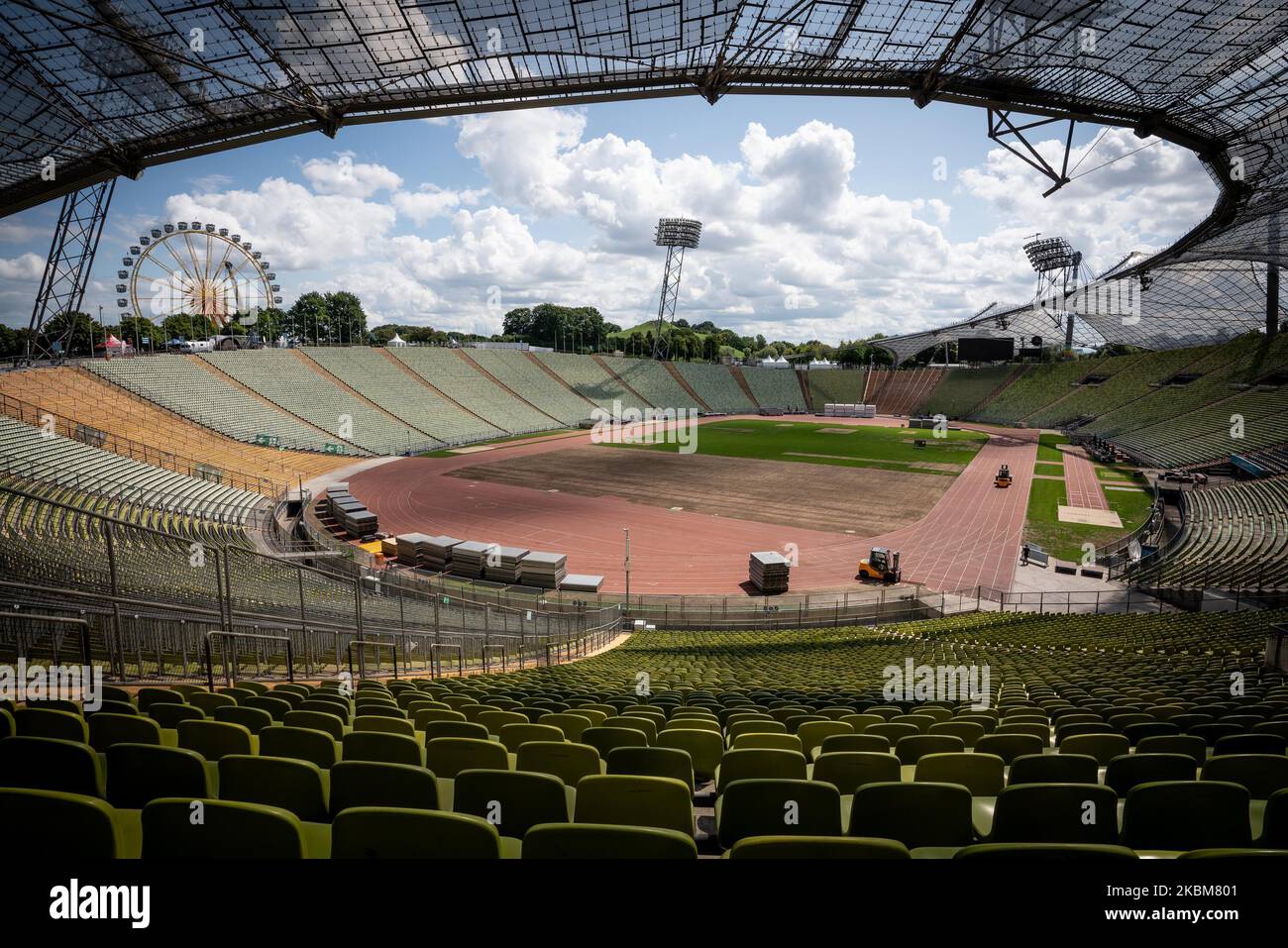 General view inside the Olympiastadion, older stadium of FC Bayern ...