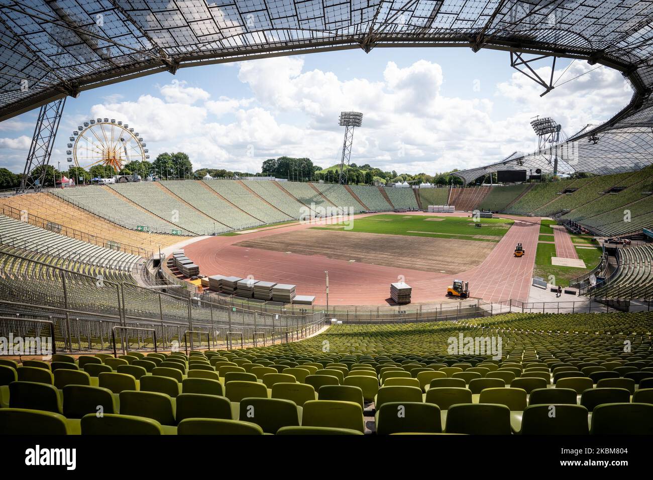 General view inside the Olympiastadion, older stadium of FC Bayern ...