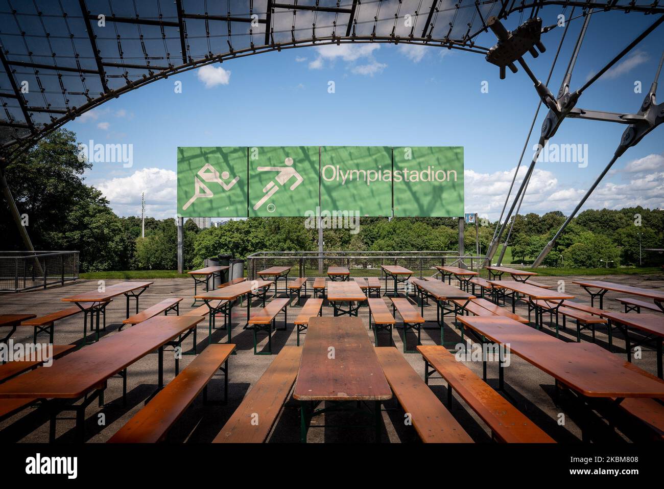 General view inside the Olympiastadion, older stadium of FC Bayern ...