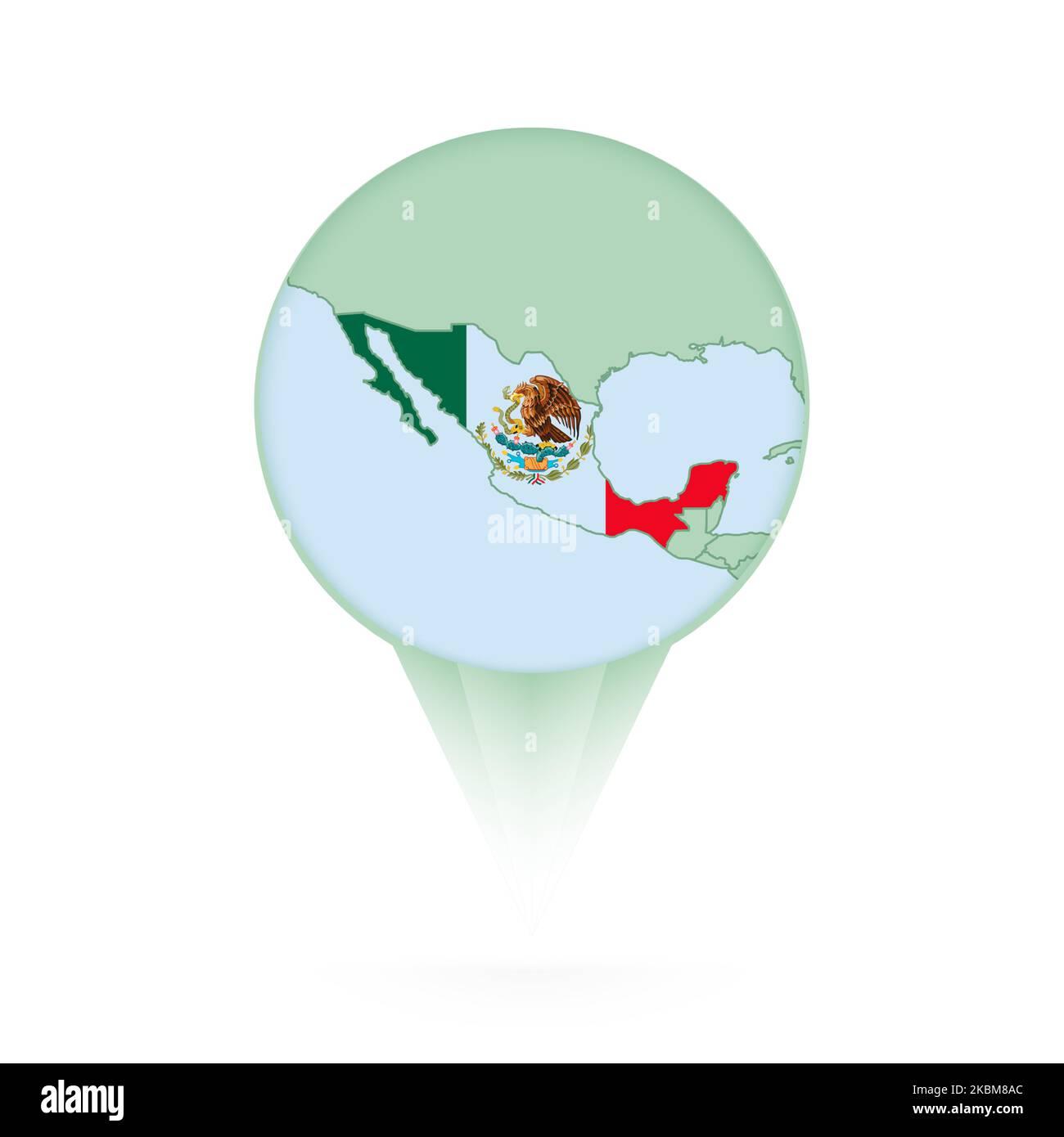 Mexico map, stylish location icon with Mexico map and flag. Green pin ...