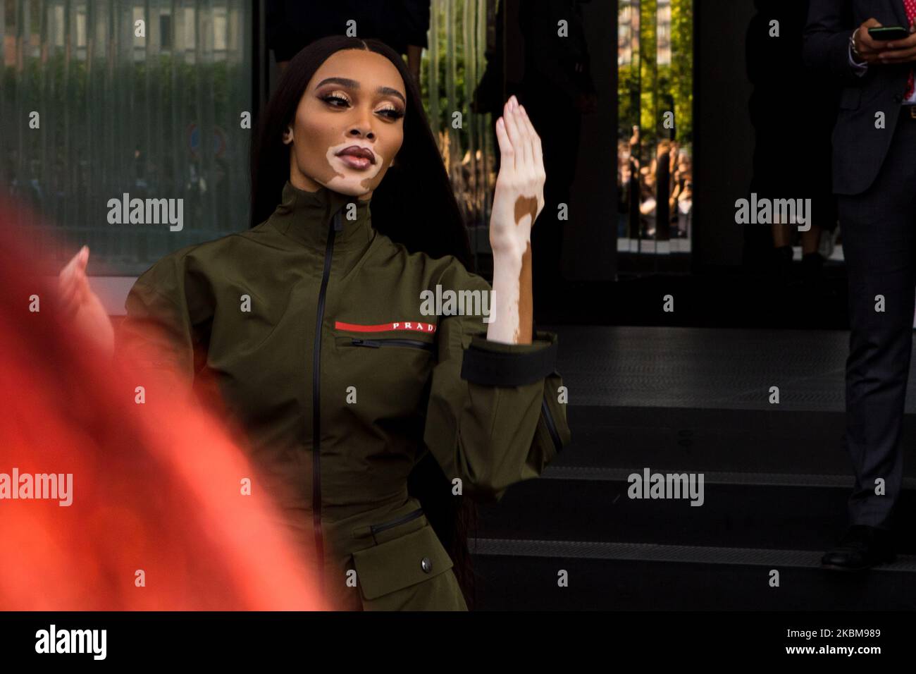 Canadian model Winnie Harlow attends outside Prada at Milan Fashion ...