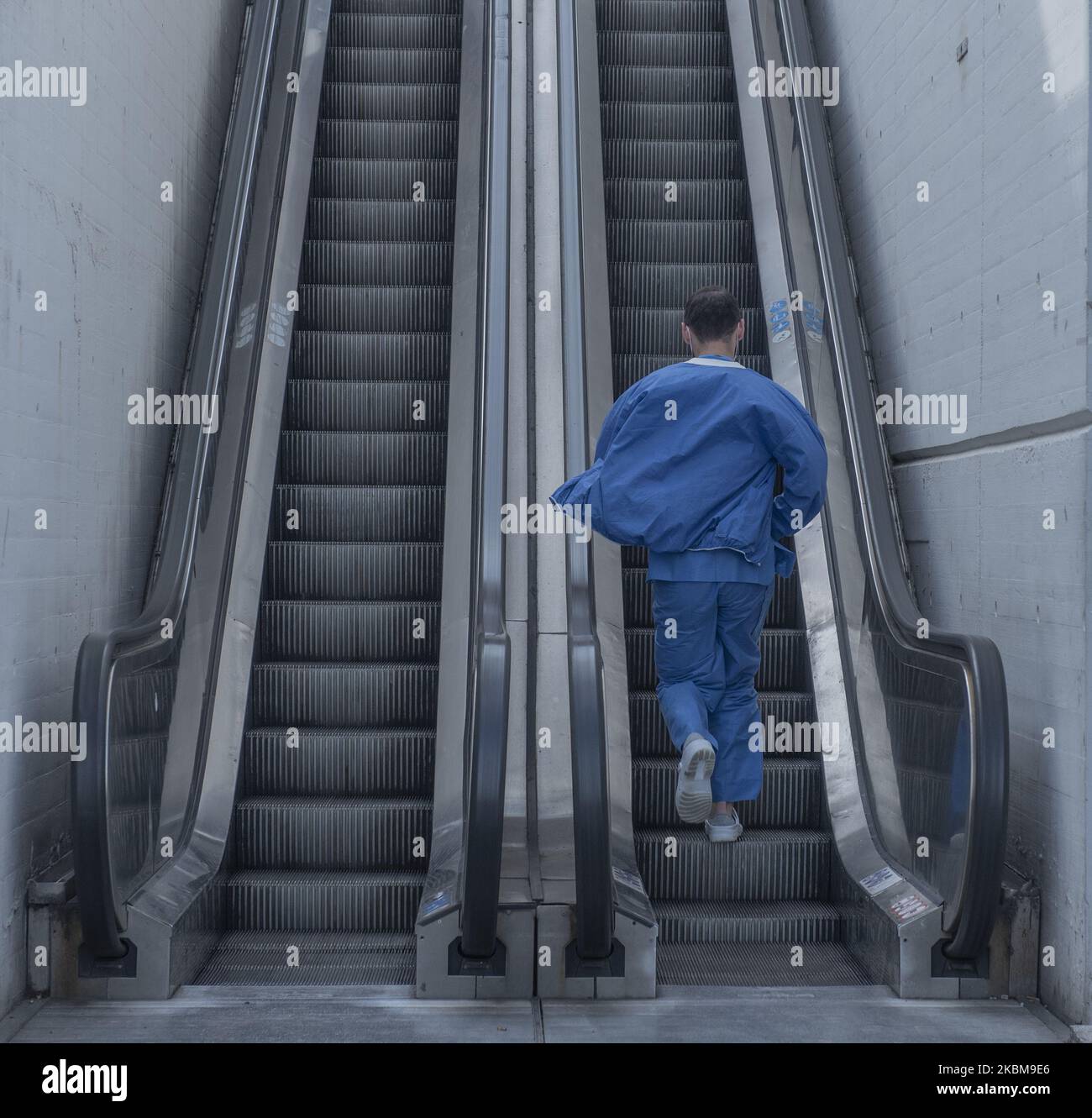 An health workers in Barcelona, Spain, on April 5, 2020 during the ...