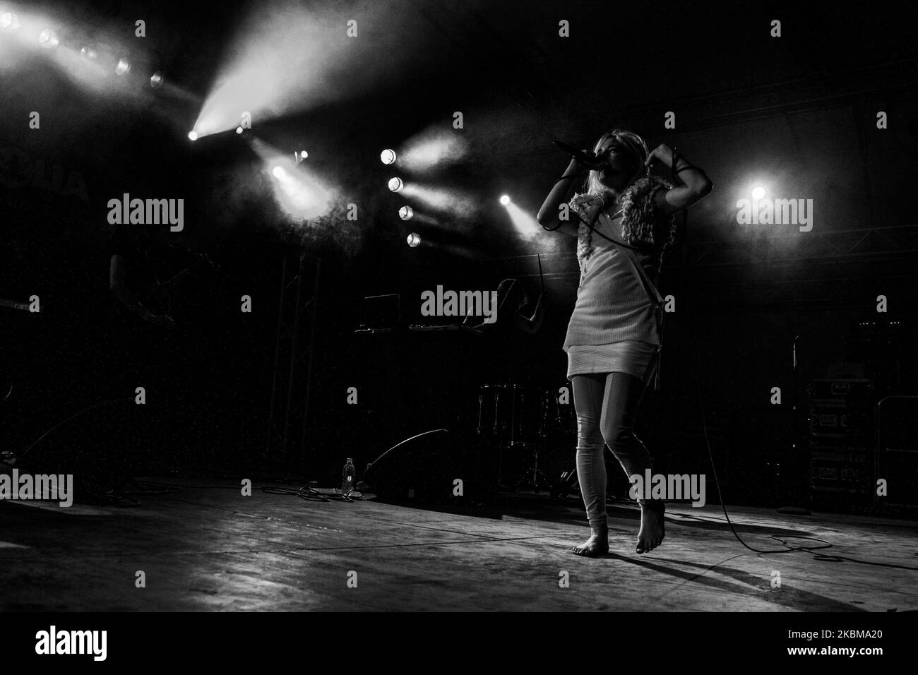 (EDITOR'S NOTE: Image was converted to black and white) American singer ...