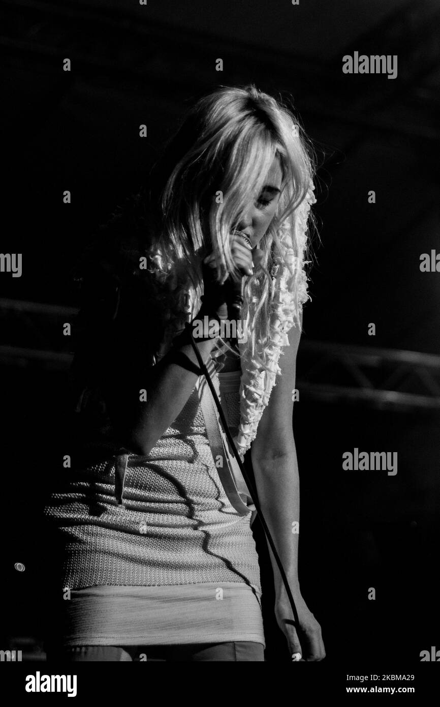 (EDITOR'S NOTE: Image was converted to black and white) American singer ...