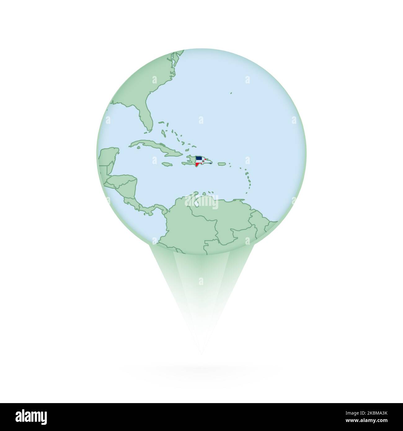 Dominican Republic map, stylish location icon with Dominican Republic ...