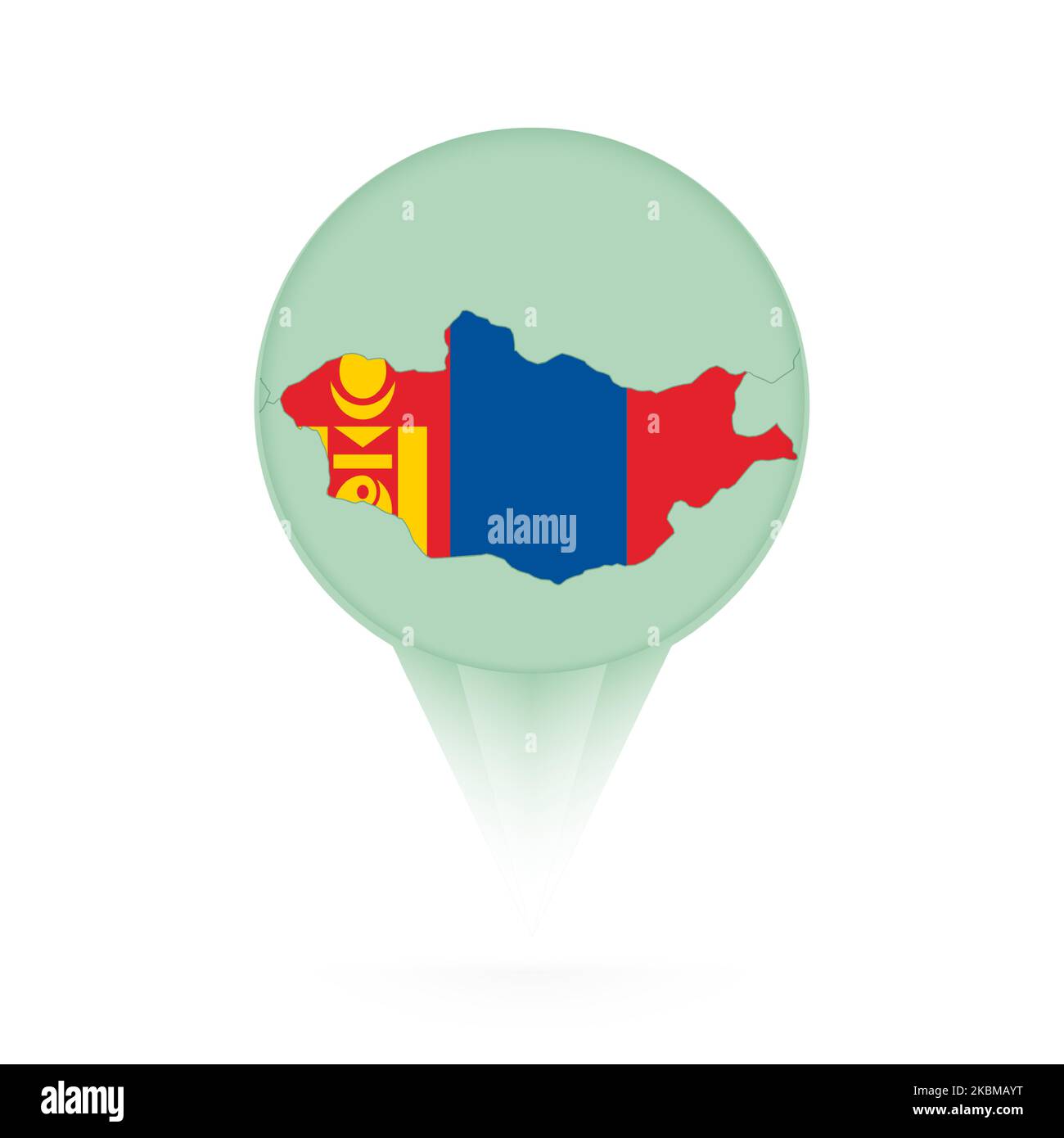 Mongolia map, stylish location icon with Mongolia map and flag. Green pin icon Stock Vector ...