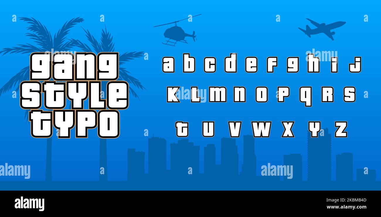 Gang Style Typo alphabet for rappers and football fans. Capital letters ...