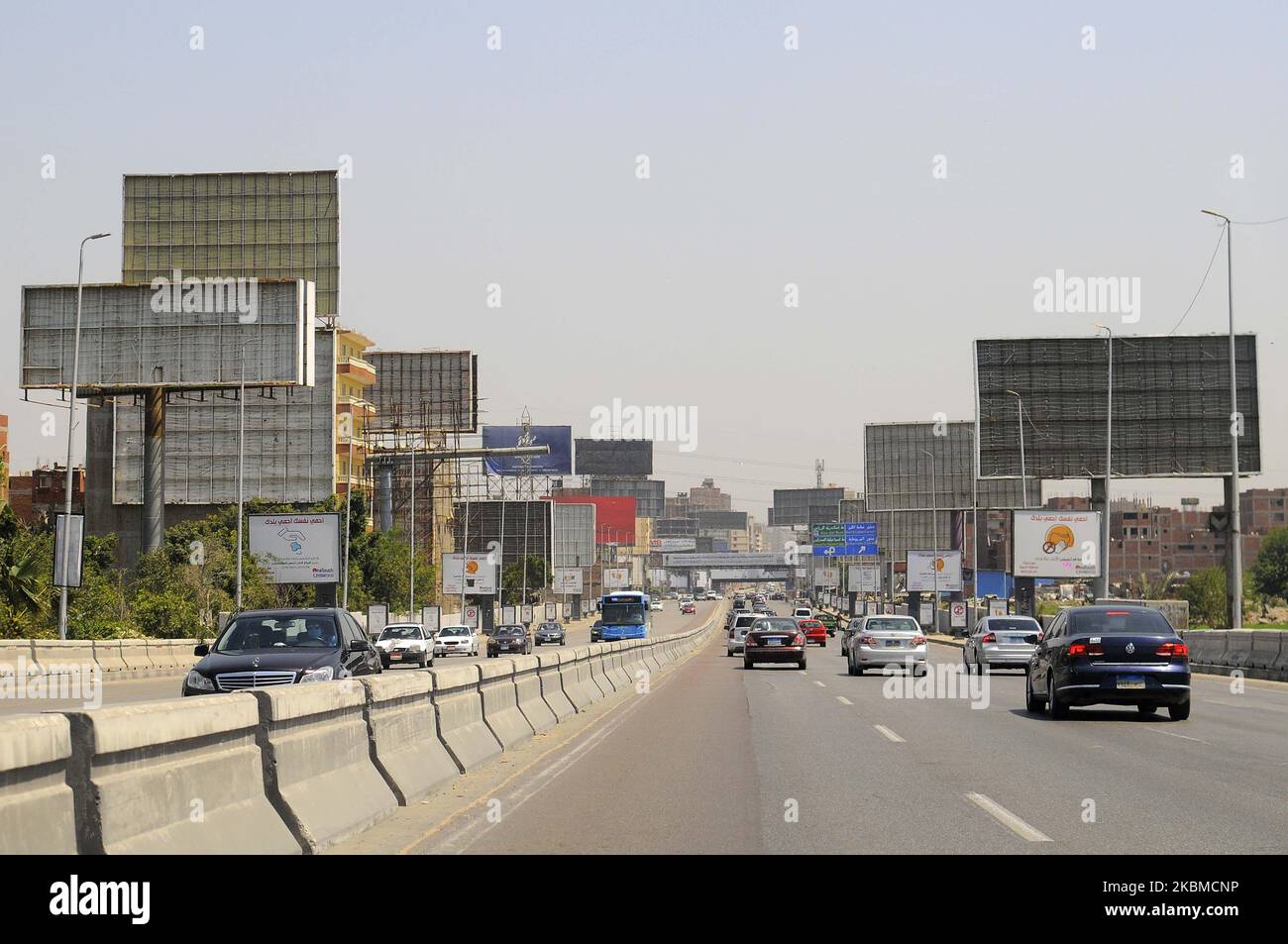 Blank Billboards on '26th of July Axis' highway in Giza, Cairo, Egypt ...