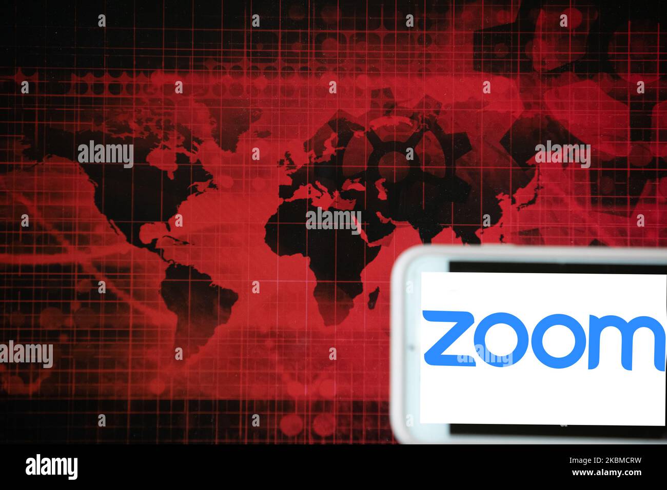 The logo of the cloud-based video-conferencing provider Zoom VIdeo ...