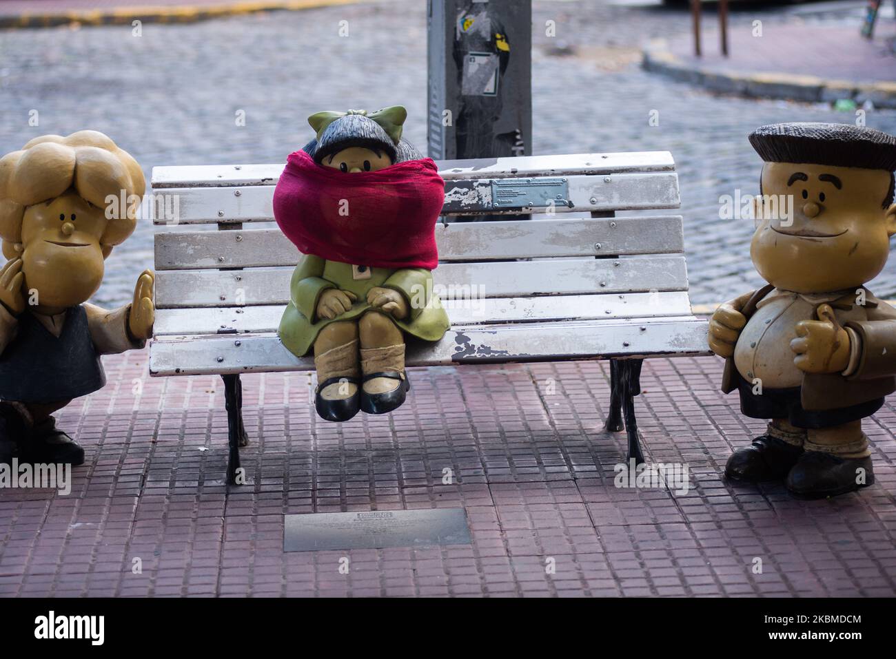 The statue of "Mafalda," a famous cartoon character created by ...
