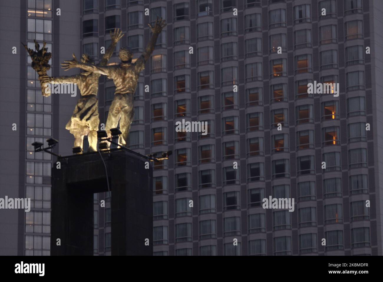 A view of the Grand Hyatt hotel's windows shaping heart symbol as a ...