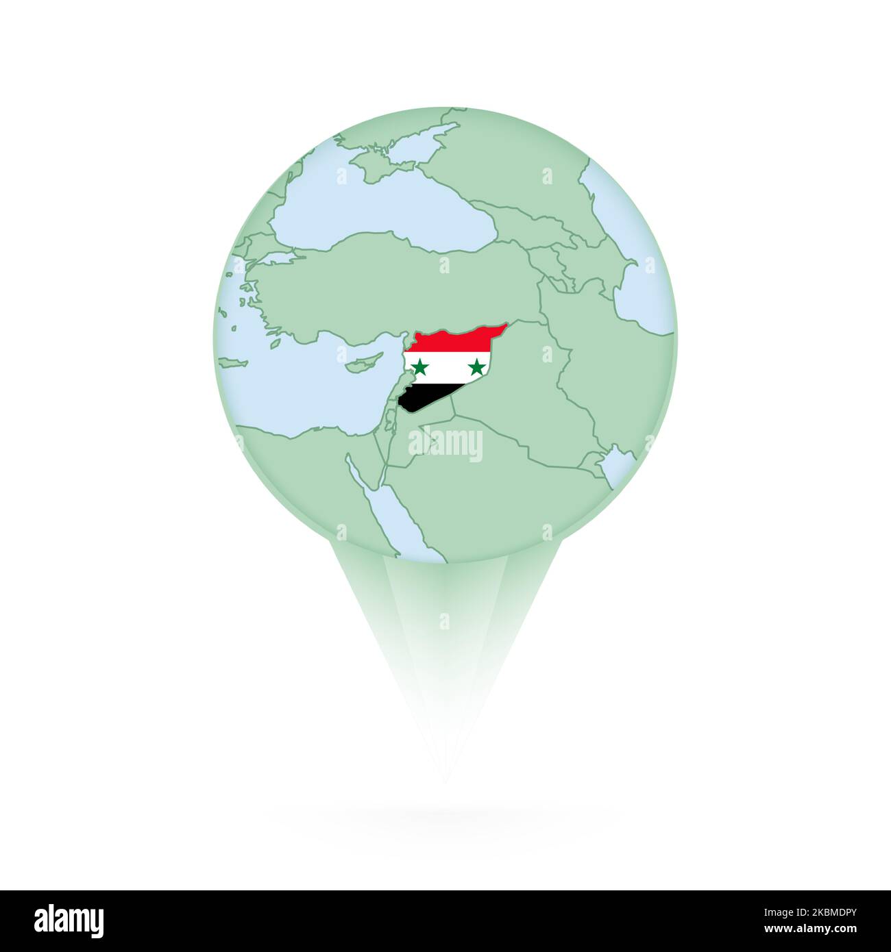 Syria map, stylish location icon with Syria map and flag. Green pin ...