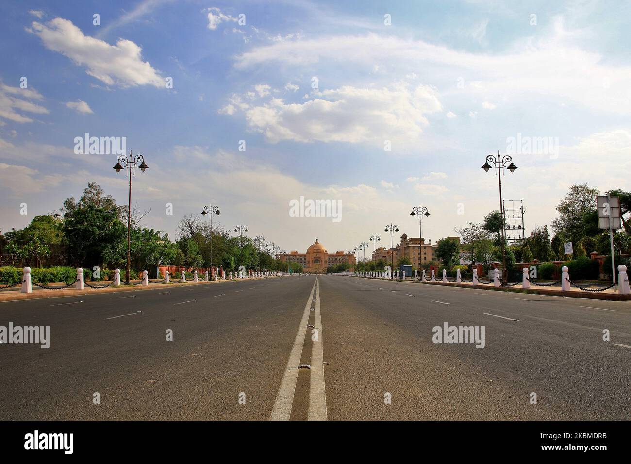 View of deserted janpath road hi-res stock photography and images - Alamy
