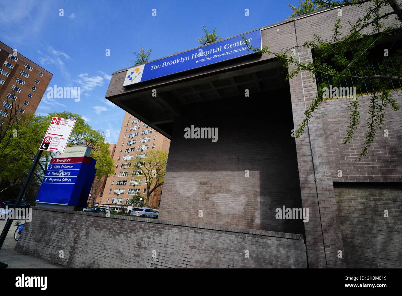 A view of the Brooklyn Hospital Center in Brooklyn, New York USA during ...