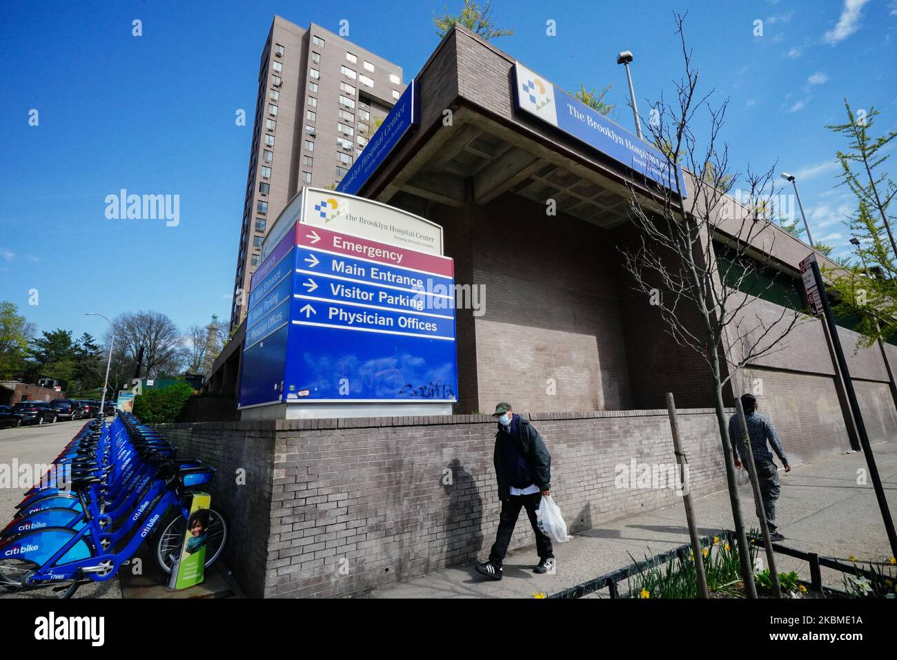 A view of the Brooklyn Hospital Center in Brooklyn, New York USA during ...