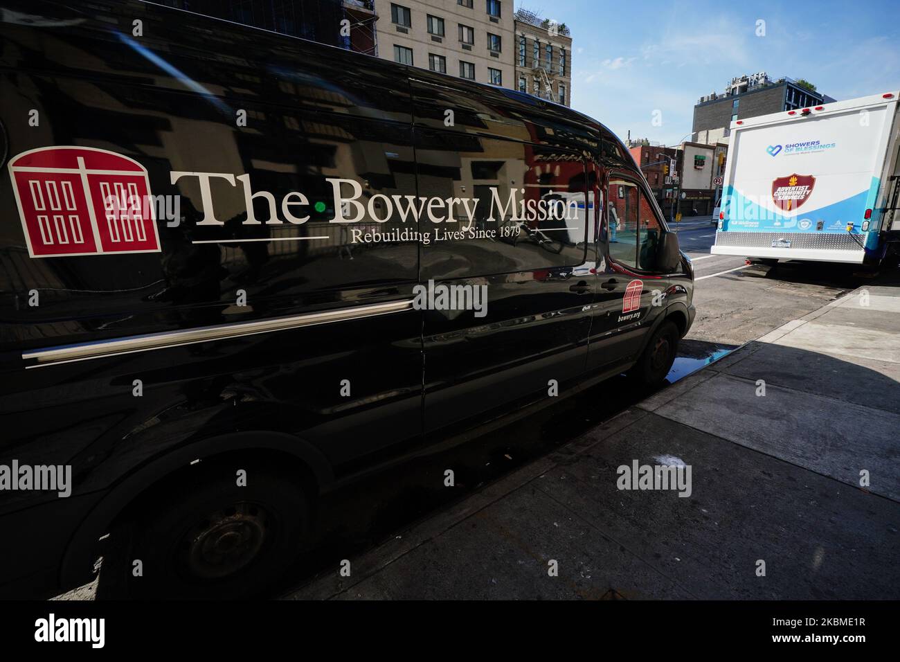 A view of the homeless shelter in Bowery St., New York City USA during ...