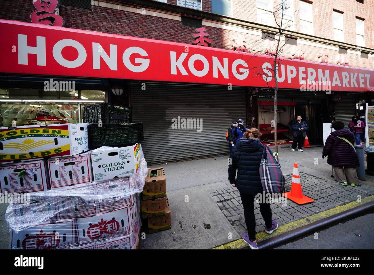 A view of a Hong Kong grocery store in China town New York City USA ...