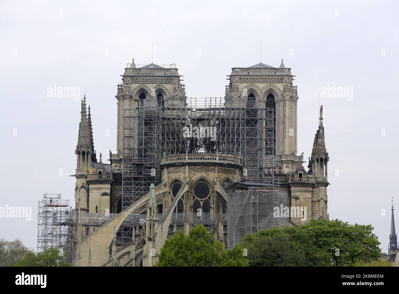 View of Notre-Dame Cathedral in Paris after the fire that destroyed its ...