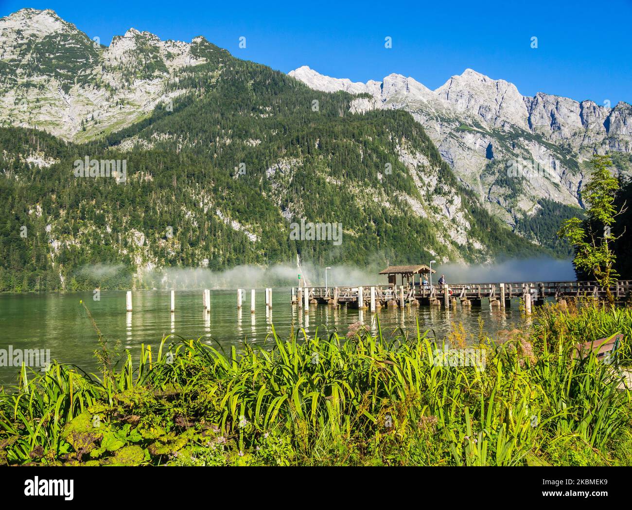 View of the Watzmann in Berchtesgaden with sea Stock Photo - Alamy