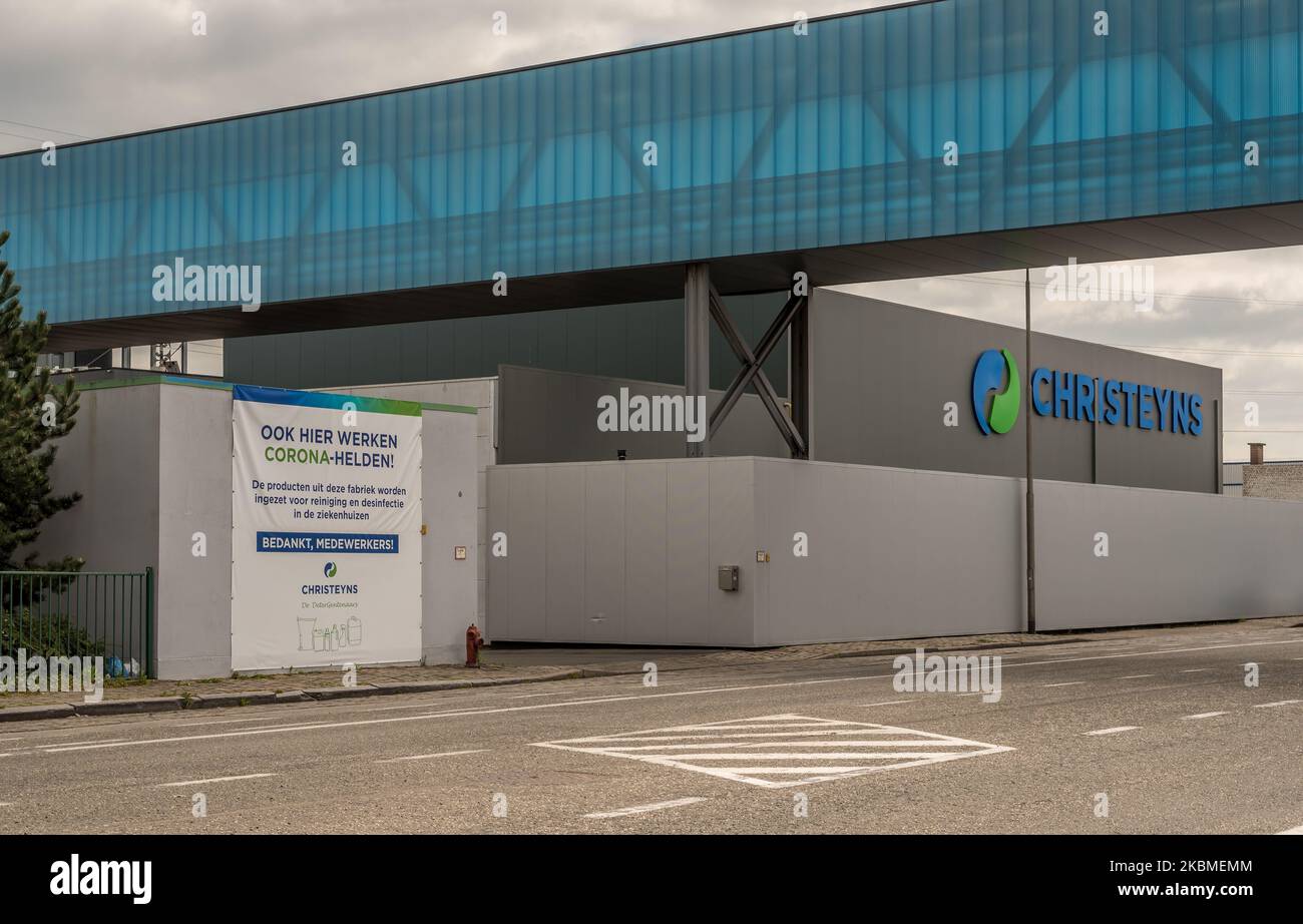 View of the chemical soap company Christeyns facade of the factory HQ ...