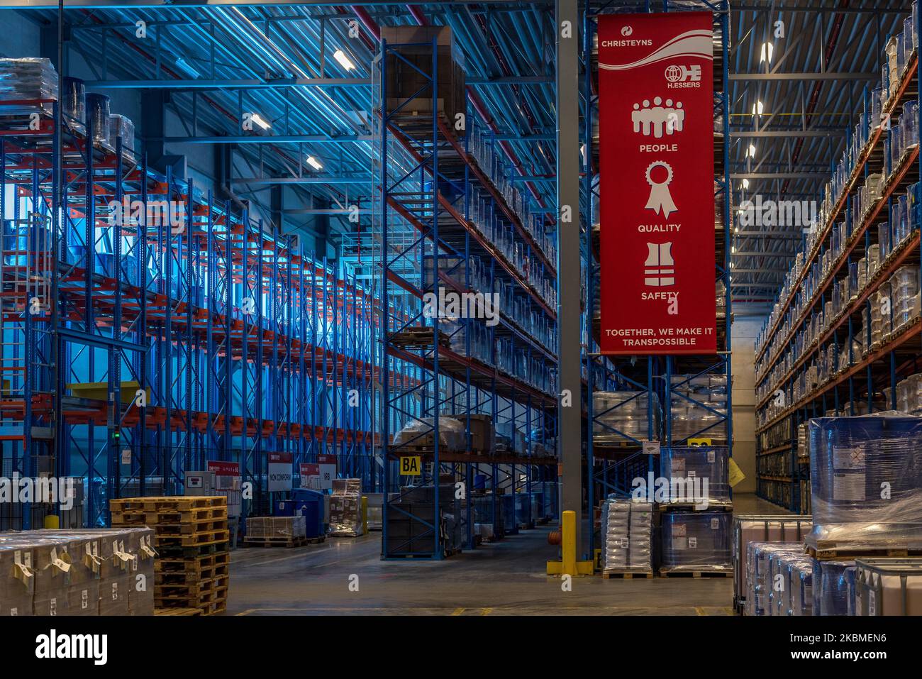 View of the chemical soap company Christeyns facade of the factory HQ ...