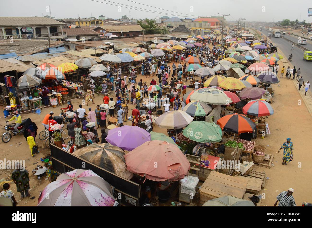 Over view of Ibafo market, Ibafo is situated at Obafemi Owode Local ...