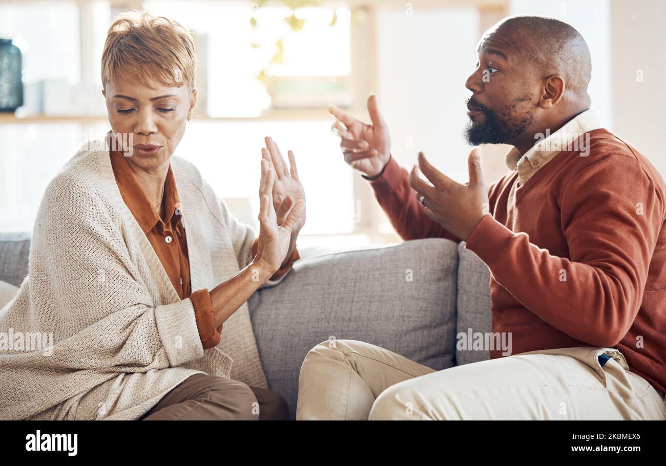 Divorce fight, communication and couple in argument disagreement ...