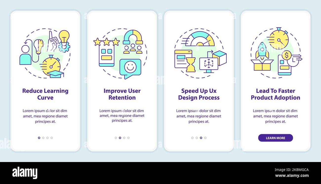 Familiarity in user experience design onboarding mobile app screen ...
