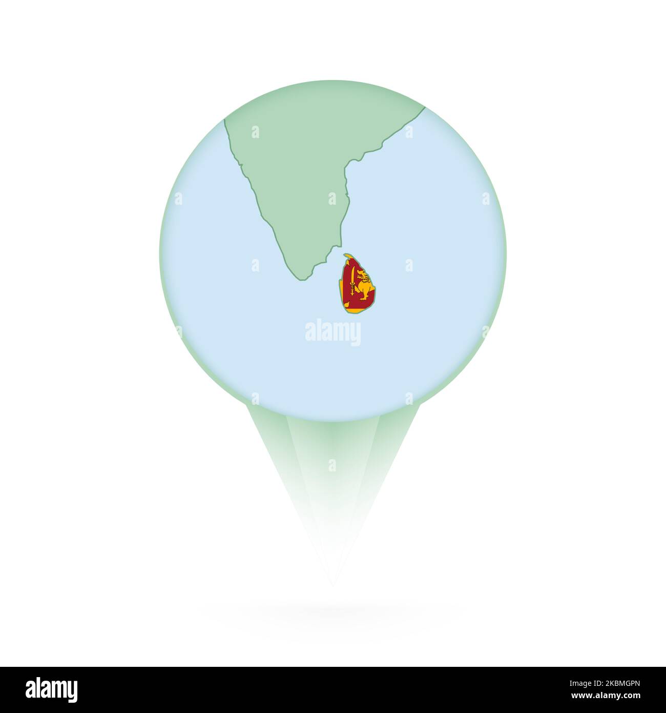Sri Lanka map, stylish location icon with Sri Lanka map and flag. Green ...