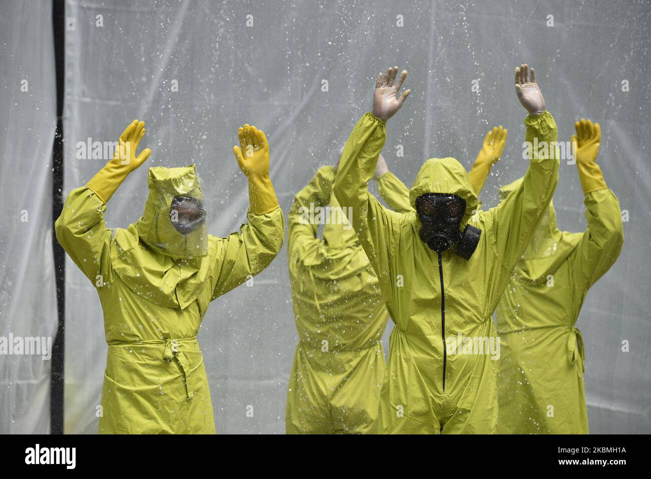 Nepalese Army from Mahabir Ranger Regiment demonstrate by cleaning ...