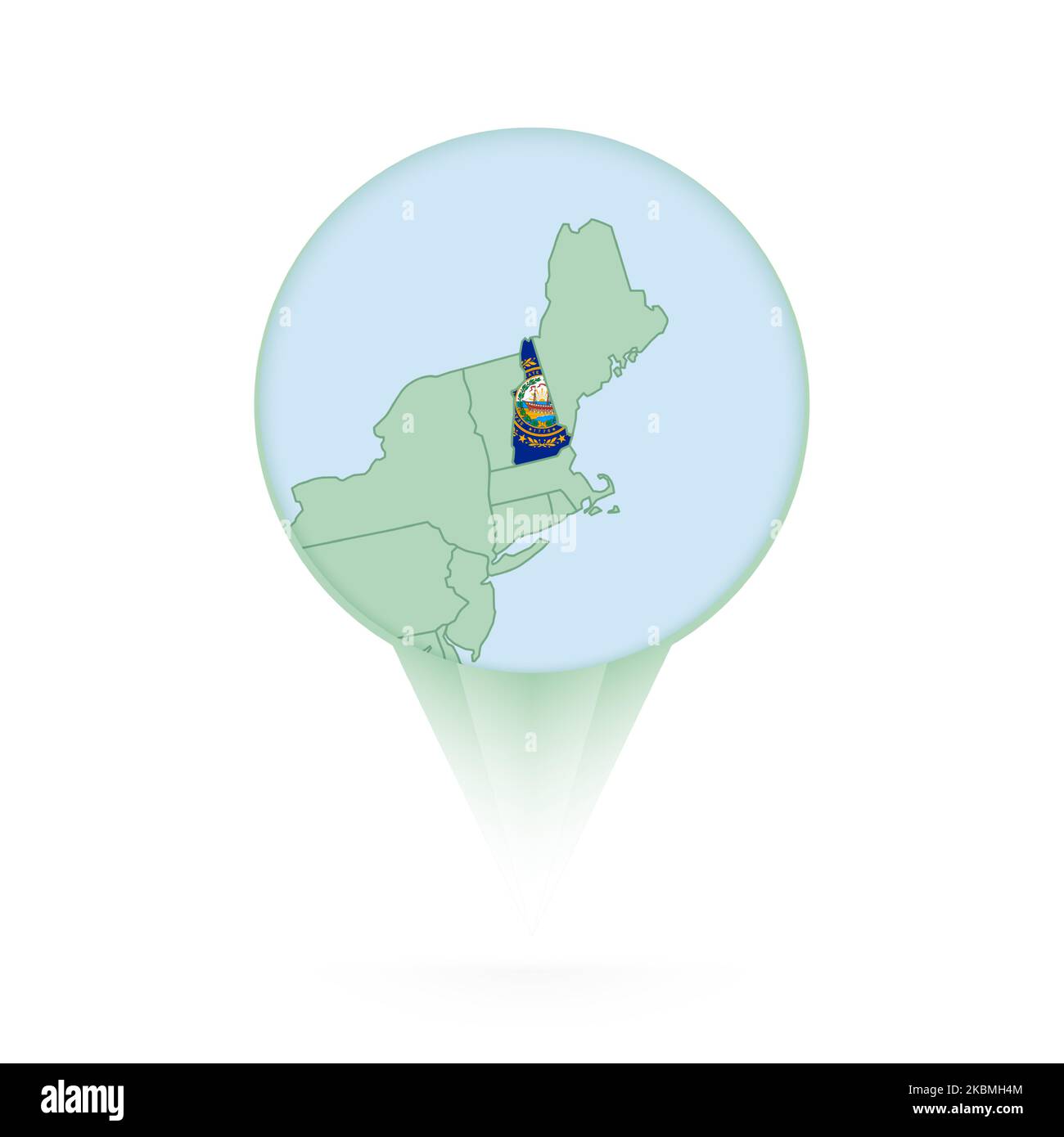 New Hampshire map, stylish location icon with New Hampshire map and ...