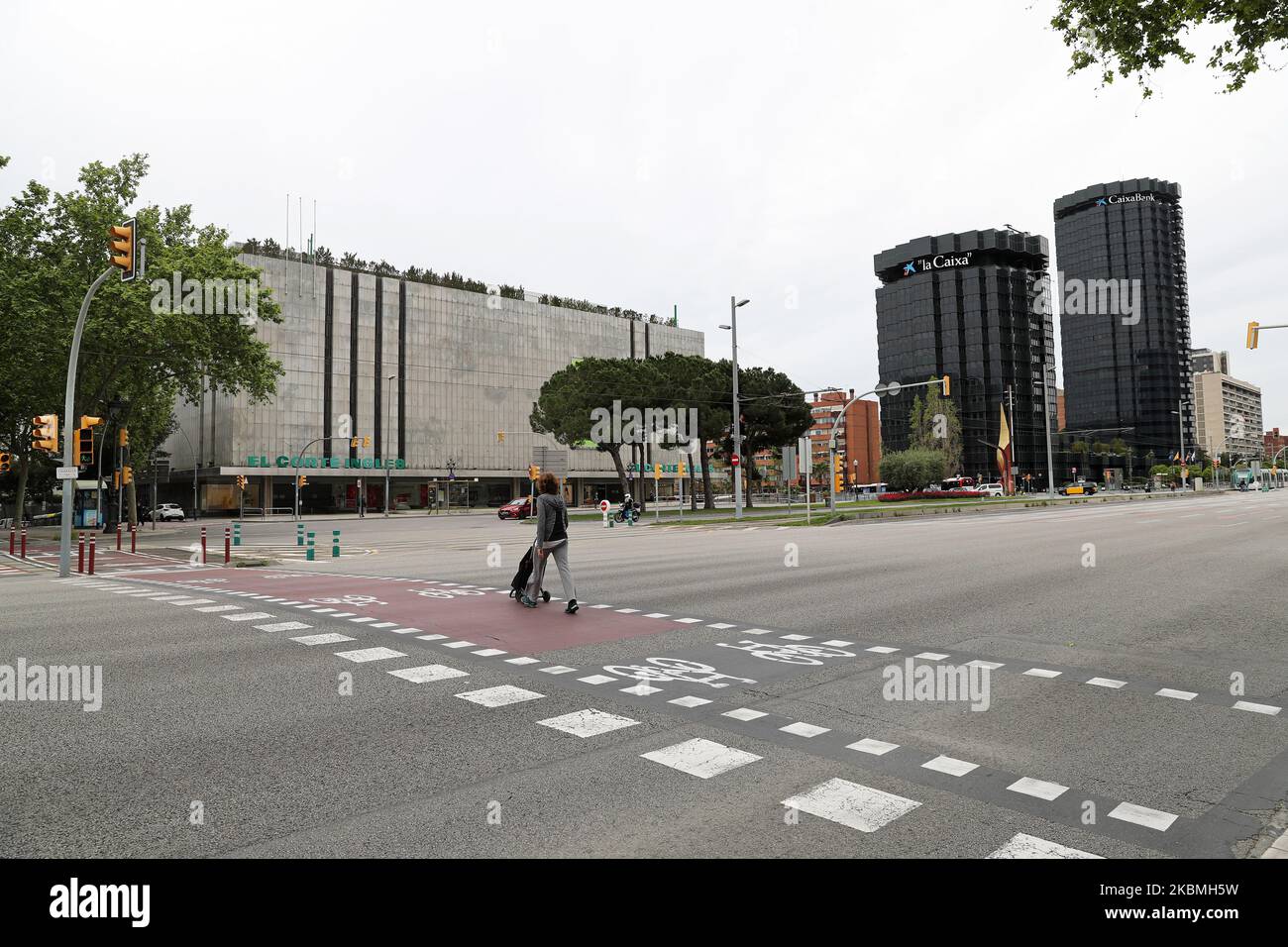 The Diagonal Avenue, in Barcelona, Spain on April 17, 2020. (Photo by ...