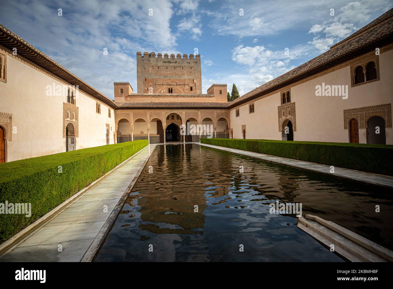 The Court of the Myrtles without people at the Alhambra on April 17 ...