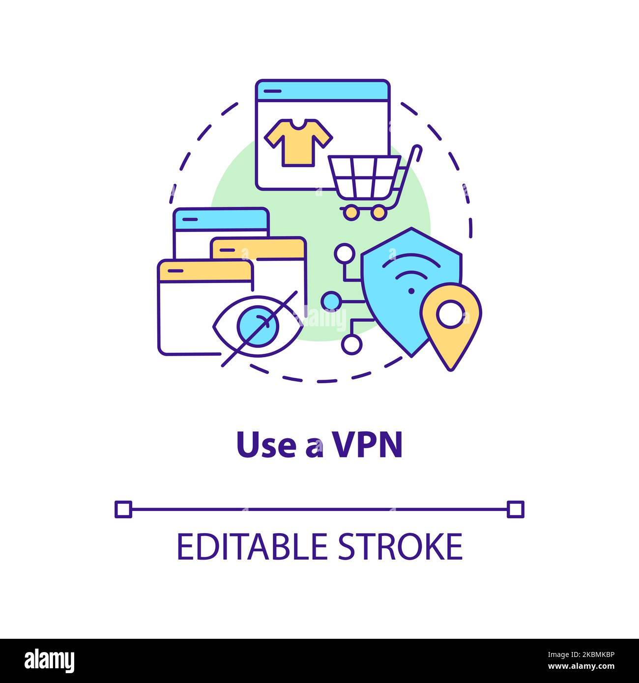 Use VPN concept icon Stock Vector Image & Art - Alamy