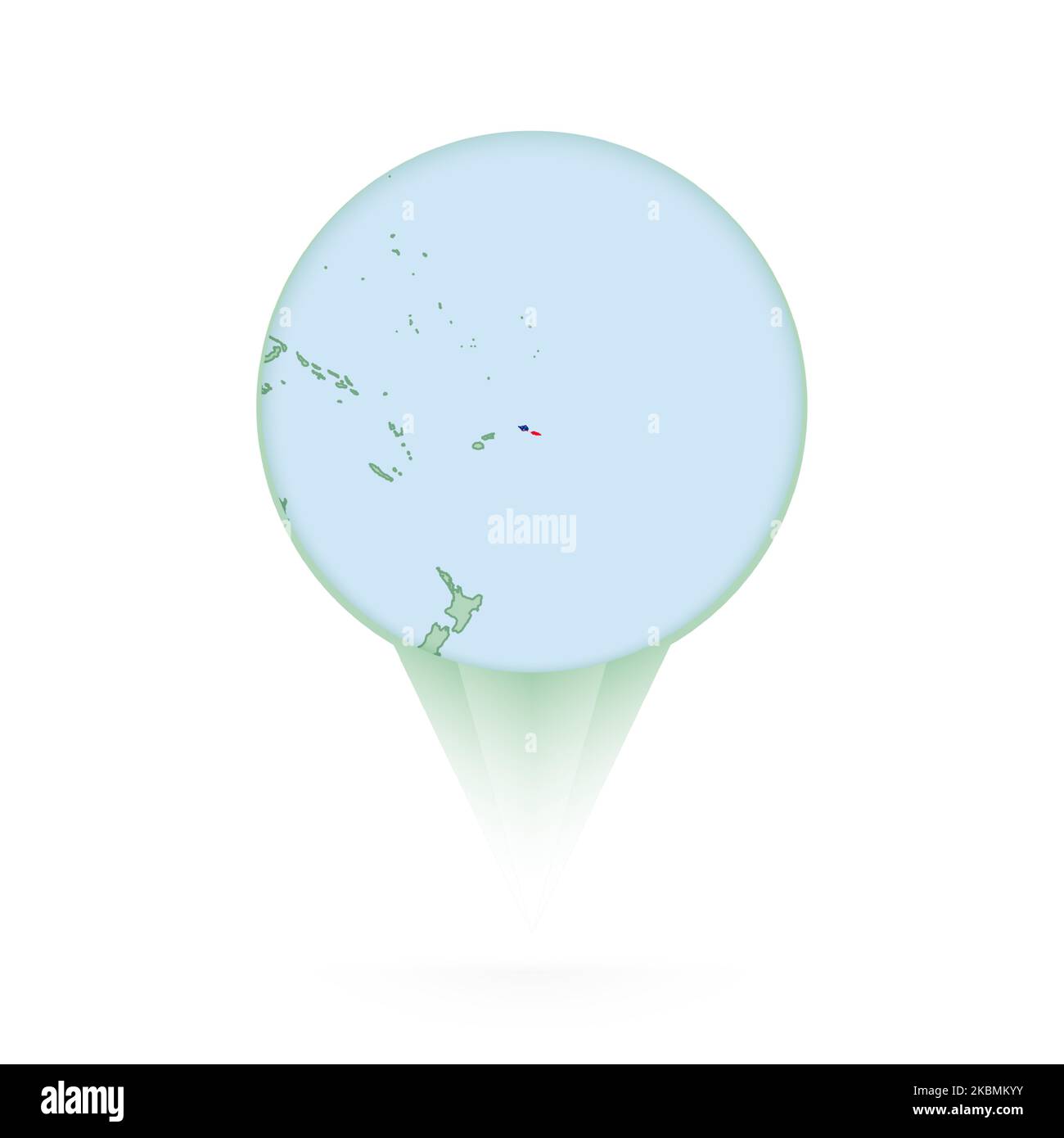 Samoa map, stylish location icon with Samoa map and flag. Green pin ...