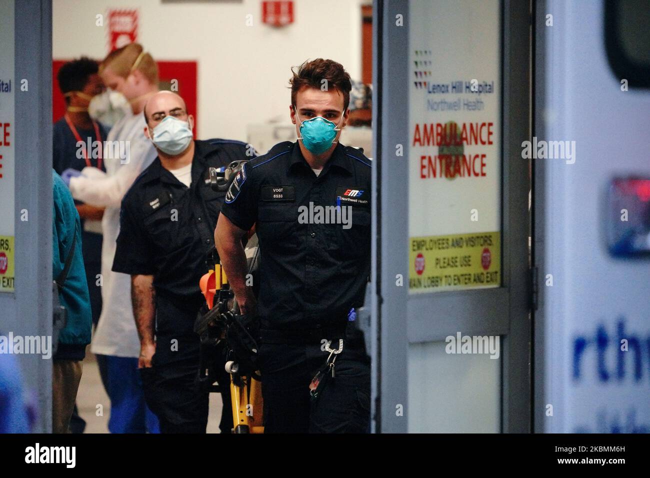 A view of EMS workers inside the triage at Lennox New York City, USA ...