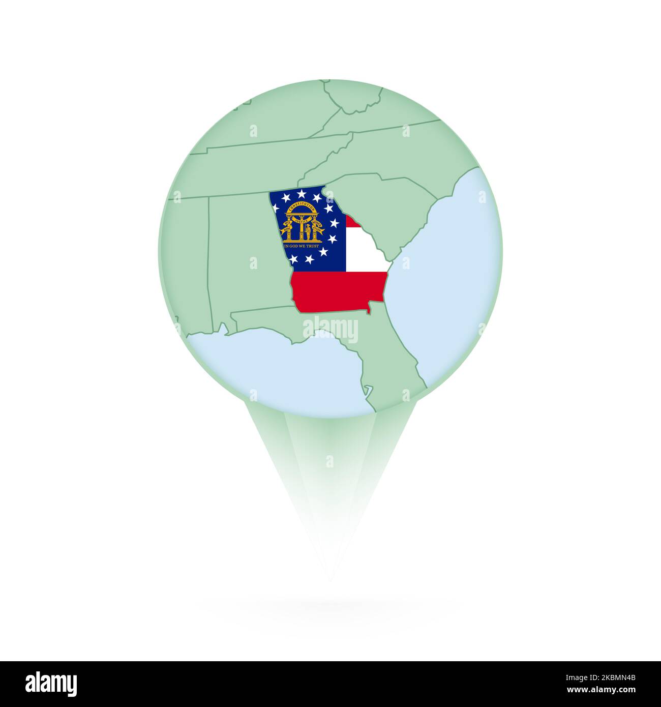 Georgia map, stylish location icon with Georgia map and flag. Green pin icon Stock Vector Image ...