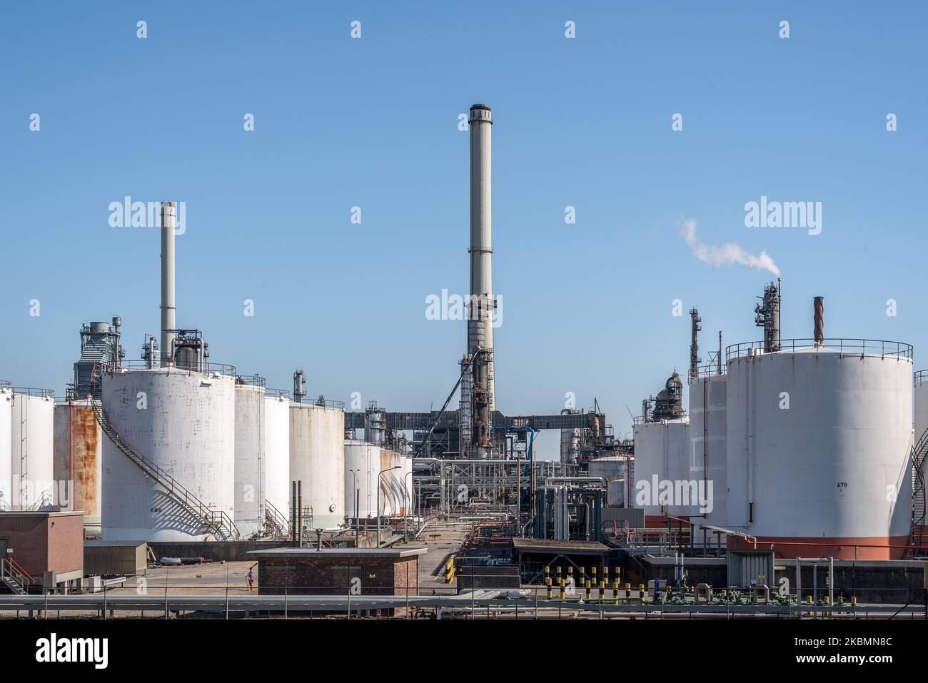 A general view of a Total Oil refinery in Antwerp - Belgium on 21 April ...