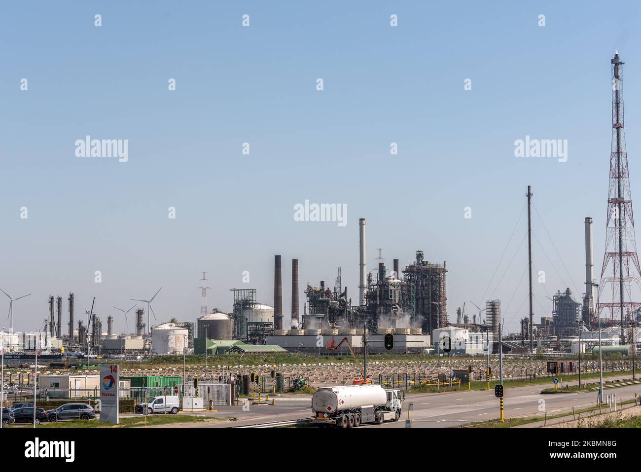 A general view of a Total Oil refinery in Antwerp - Belgium on 21 April ...