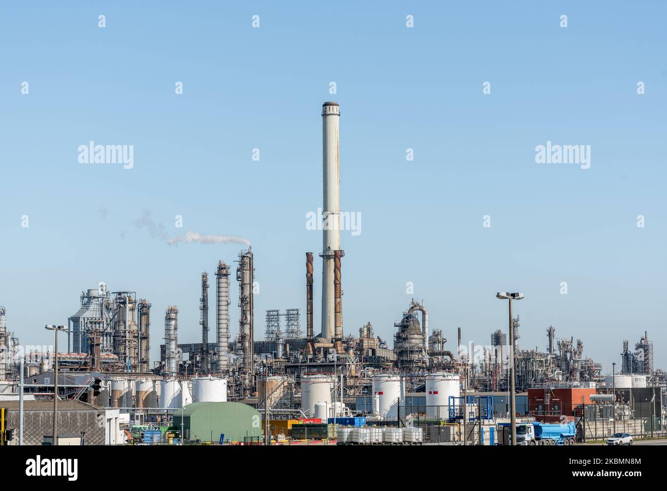 A general view of a Total Oil refinery in Antwerp - Belgium on 21 April ...