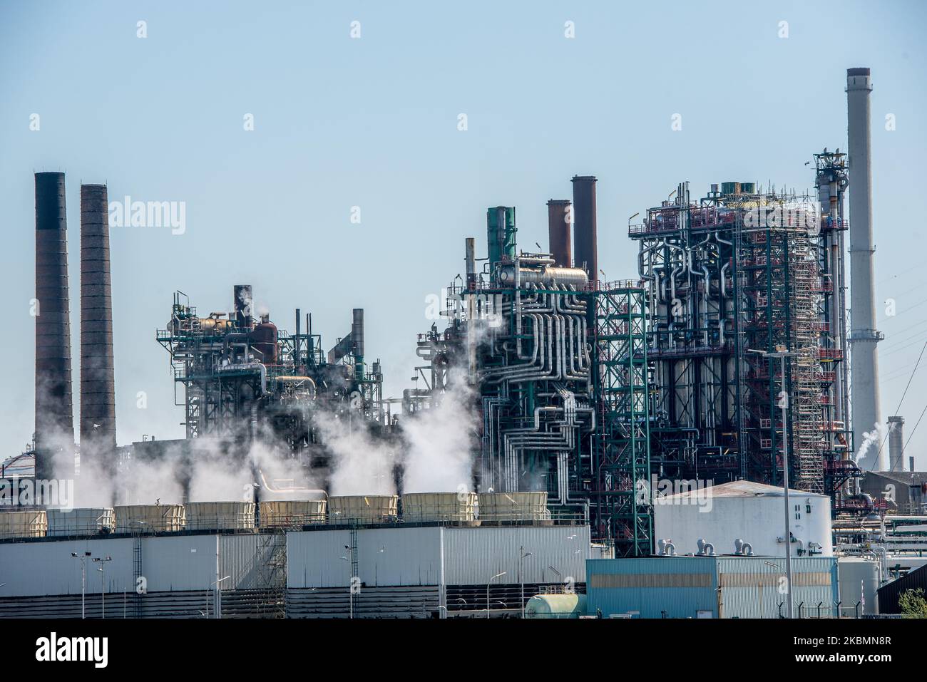 A general view of a Total Oil refinery in Antwerp - Belgium on 21 April ...
