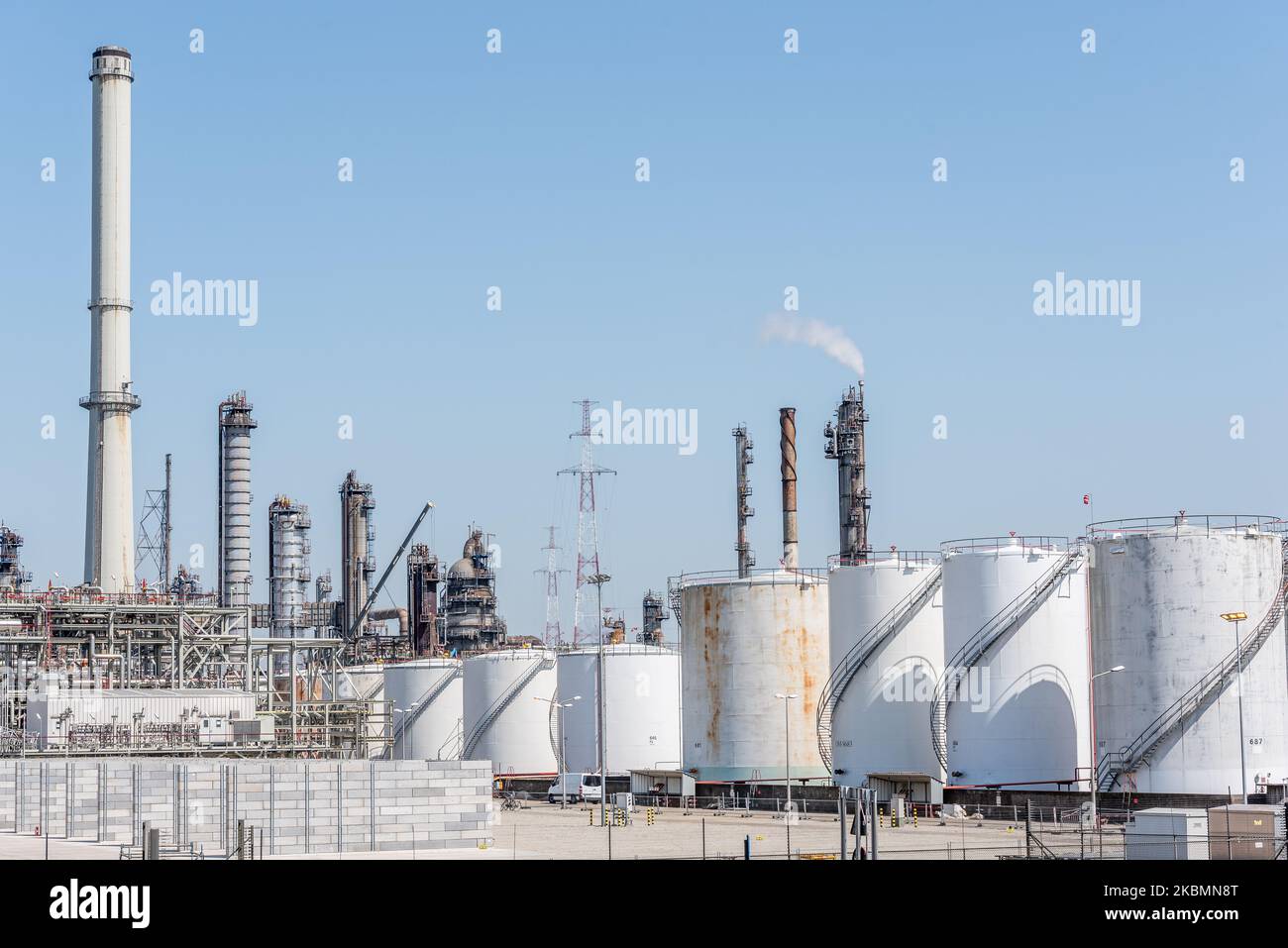 A general view of a Total Oil refinery in Antwerp - Belgium on 21 April ...