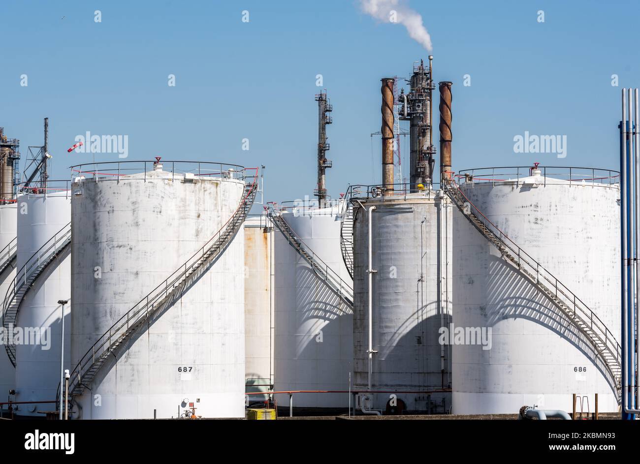A general view of a Total Oil refinery in Antwerp - Belgium on 21 April ...