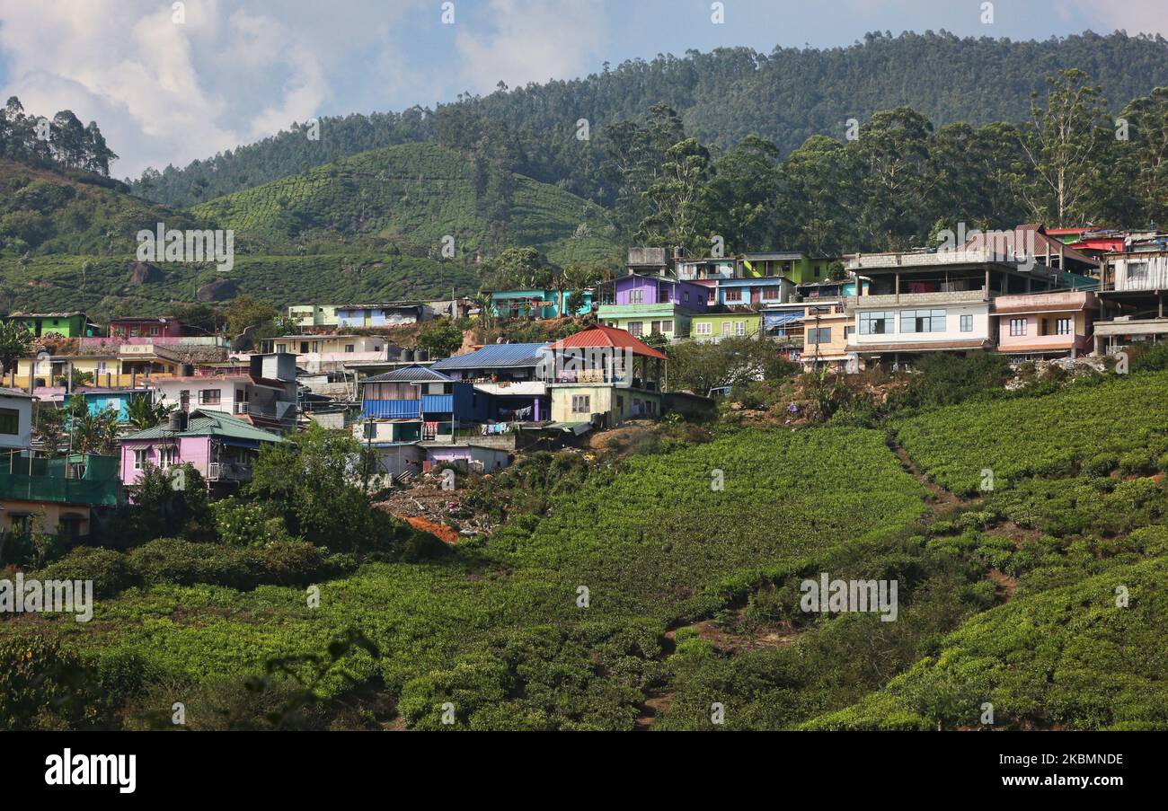 Picturesque town of Munnar in Idukki, Kerala, India on February 17 ...