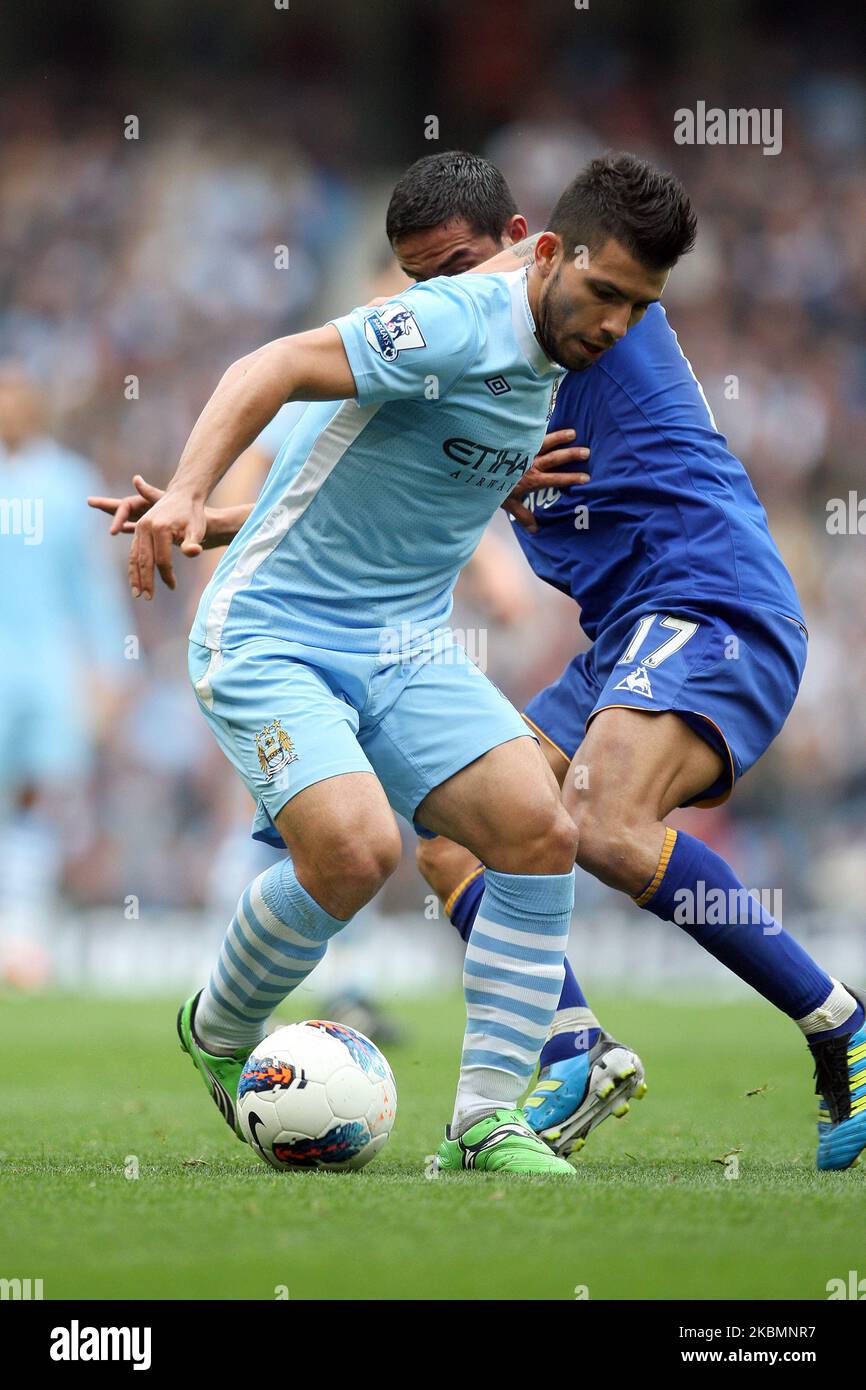 England sergio aguero of manchester city battles hi-res stock ...