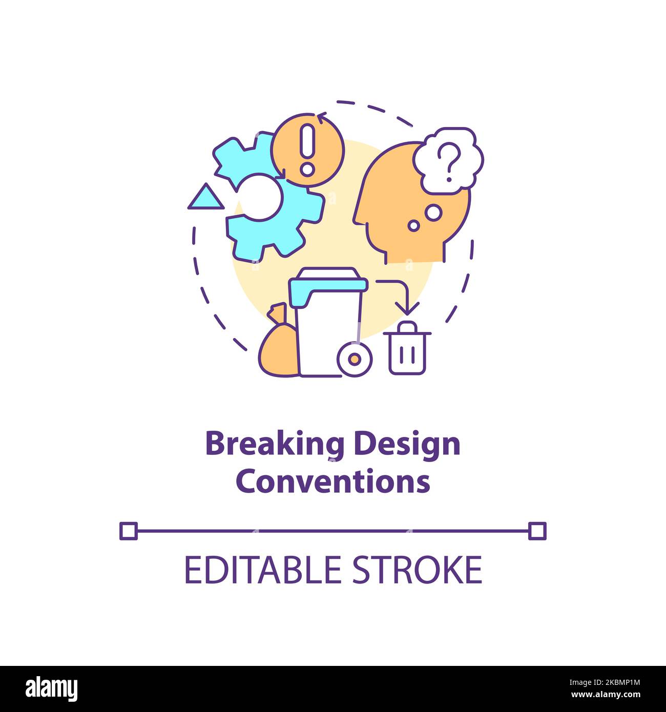 Breaking design conventions concept icon Stock Vector Image & Art - Alamy
