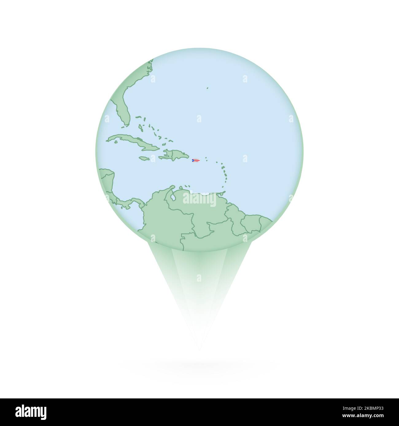 Puerto Rico map, stylish location icon with Puerto Rico map and flag. Green pin icon Stock ...