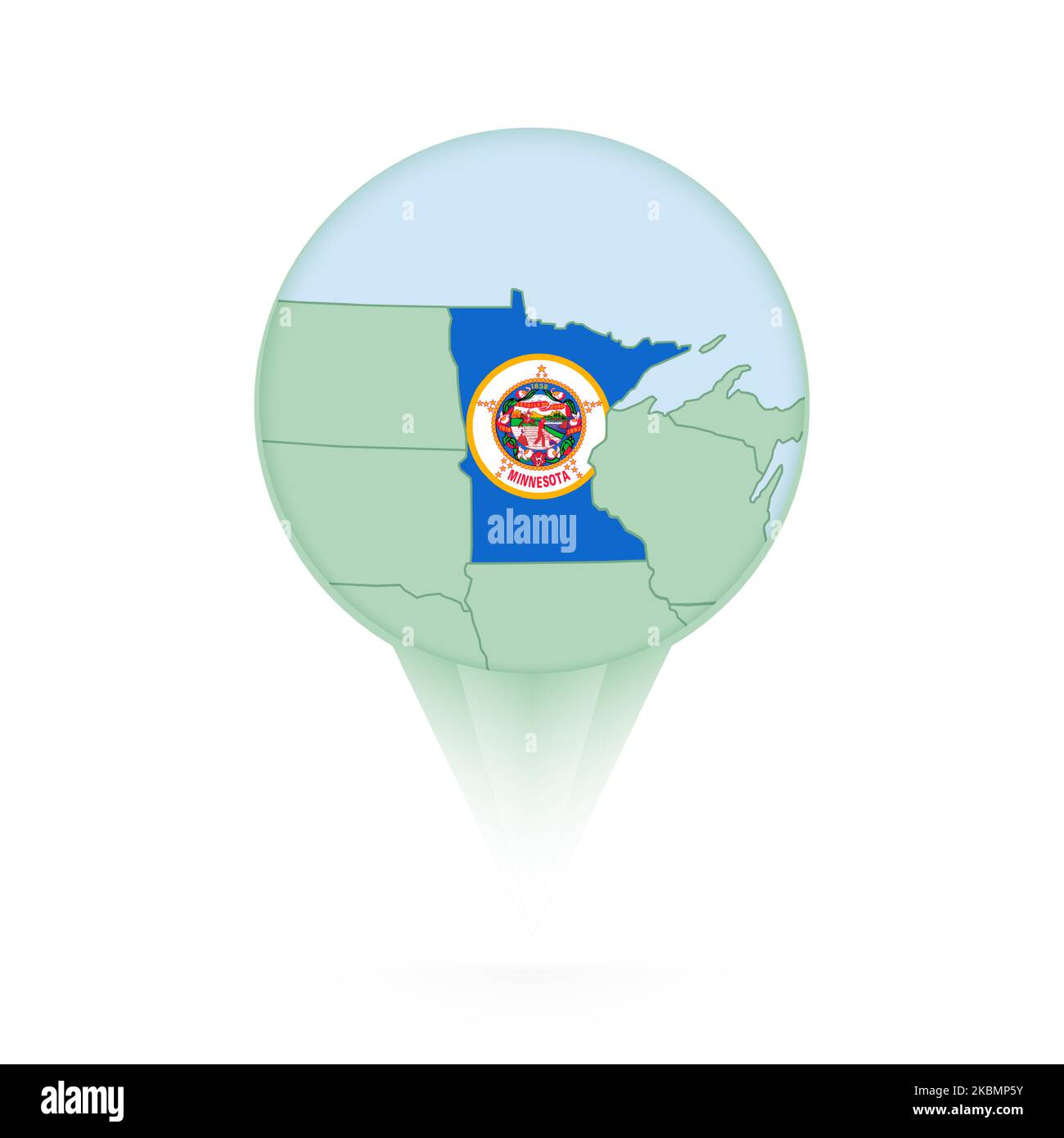 Minnesota map, stylish location icon with Minnesota map and flag. Green ...