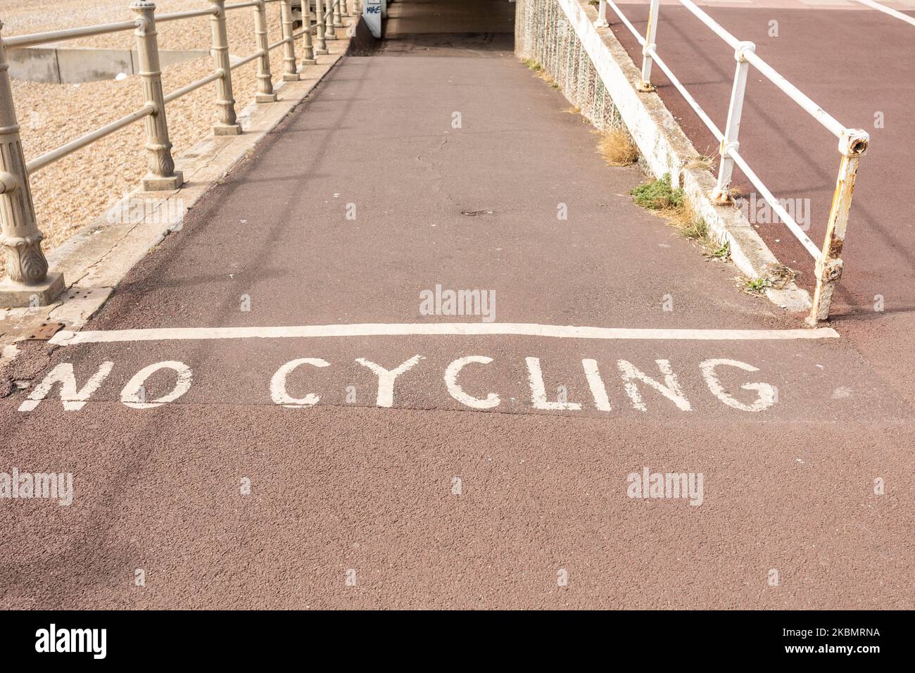 No Cycling Path Pedestrian Sign Urban Warning Stock Photo - Alamy