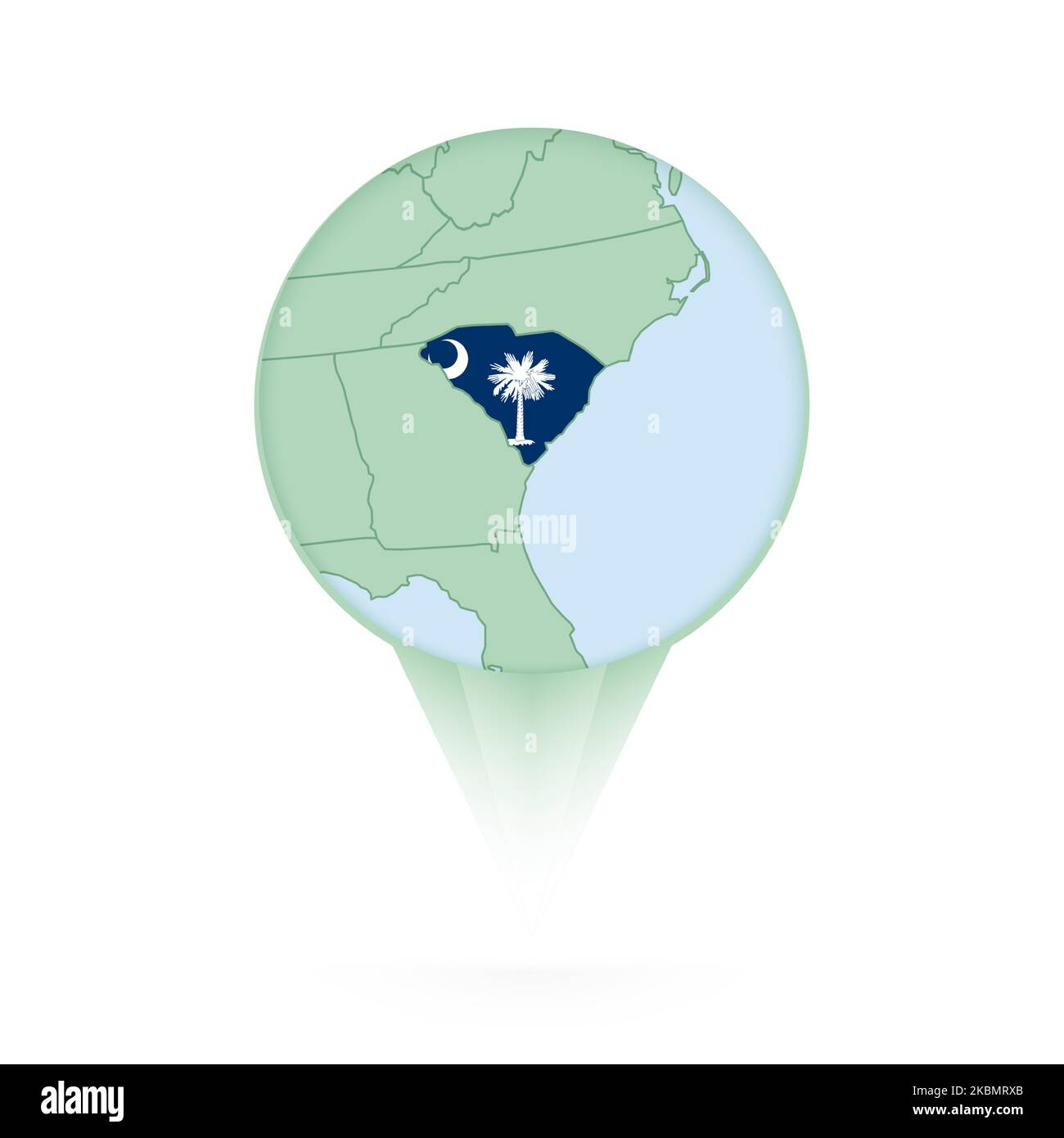 South Carolina map, stylish location icon with South Carolina map and ...